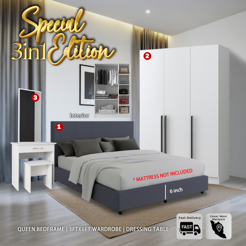 SKL Furniture Mall Bedroom Set Wardrobe / Divan Bed / Katil Murah ...