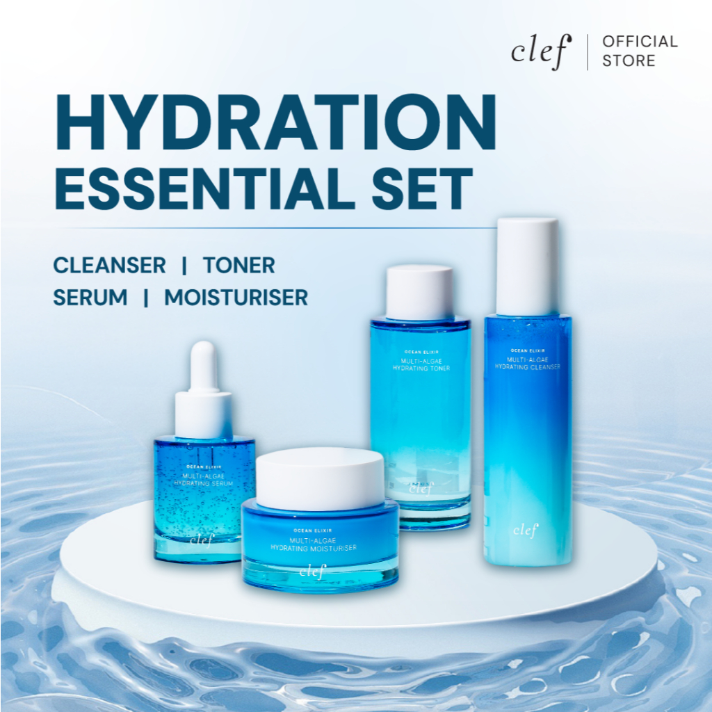 [HYDRATING SET] CLEF Ocean Elixir Hydrating Essential Set | Cleanser ...
