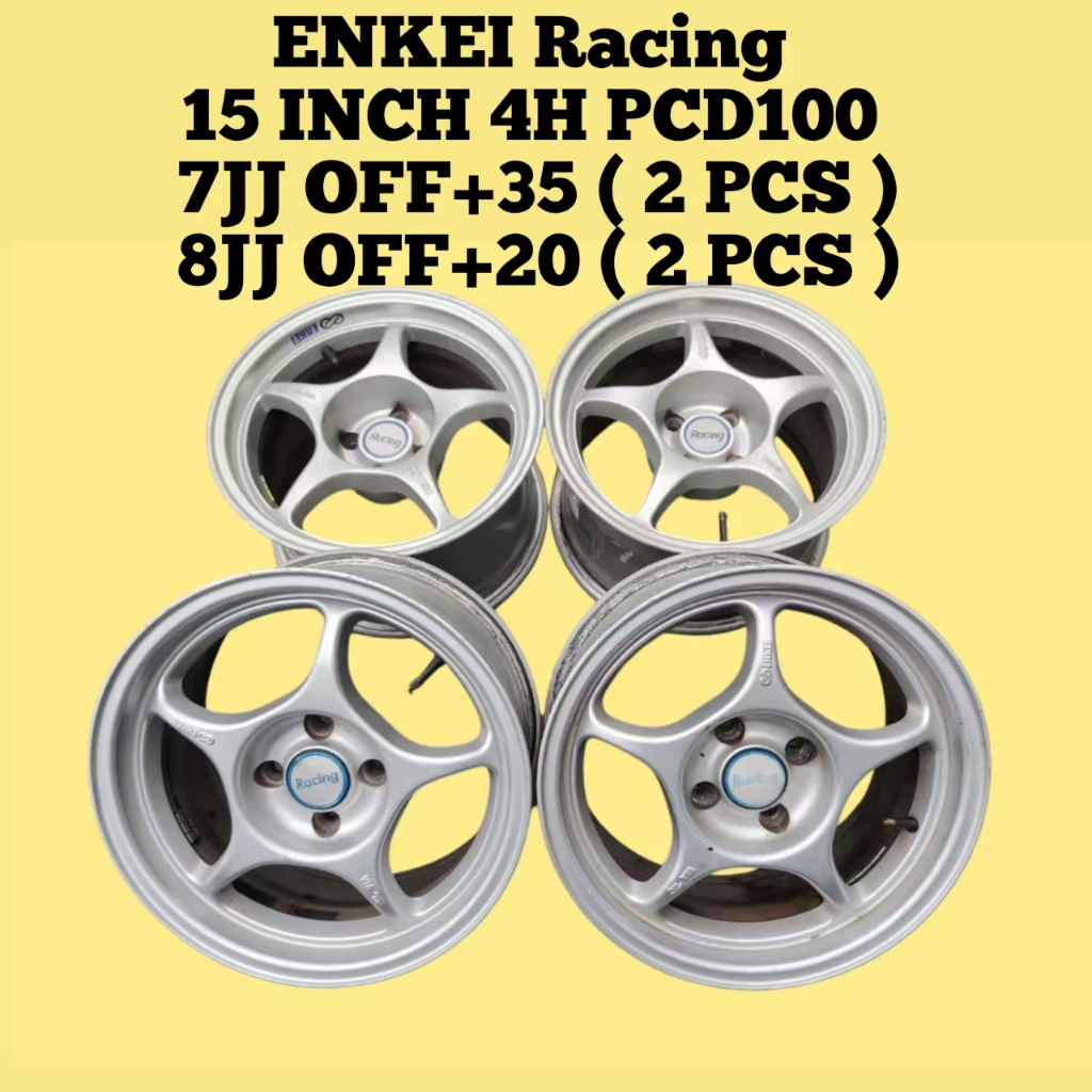 ENKEI Racing Sport Rim 15 INCH 4H PCD100 8JJ Offset+20 / 7JJ Offset +35 ...