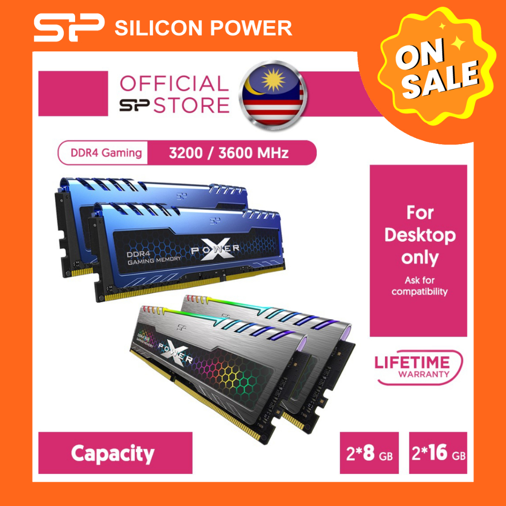 Silicon Power XPOWER RGB DDR4 Gaming U-DIMM Desktop PC Ram 8GB/16GB ...