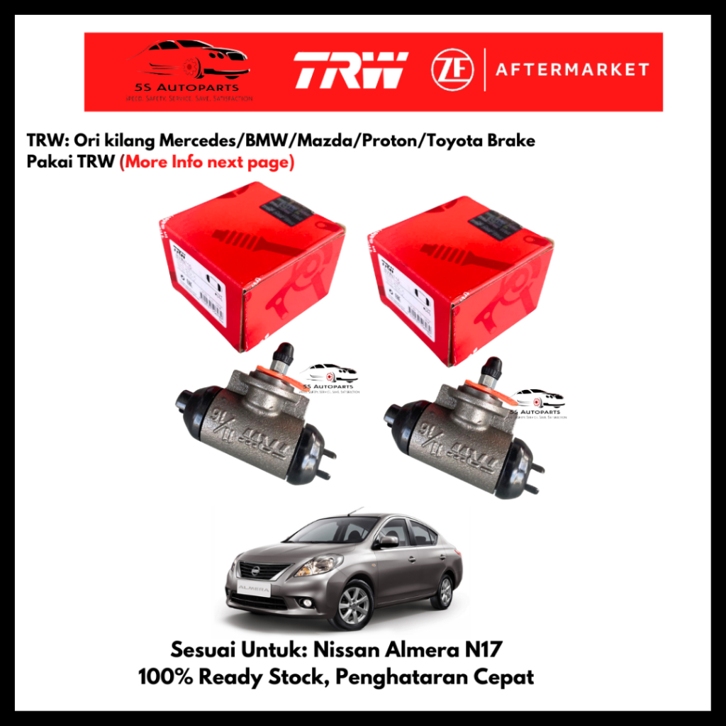 TRW Nissan Almera N17 Brake Pump/Wheel Cylinder 3/4 (BWD826) 44100 ...