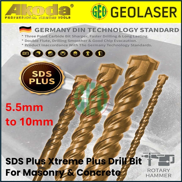AKODA SDS Plus Xtreme Plus Drill Bits For Masonry & Concrete ( 5.5mm ...