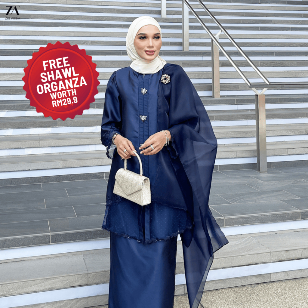 ZOE ARISAH [FREE SHAWL] Shellia Kurung Kebarung Moden Manik Matte ...