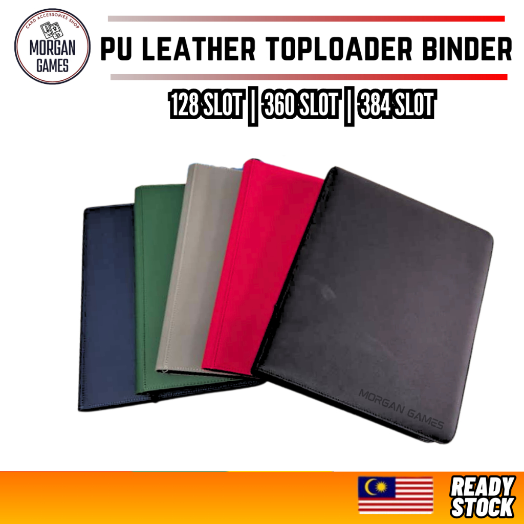 【morgan Games】 Ready Stock Pu Leather Toploader Binder Album With Zipper Pokémon • One Piece 4829