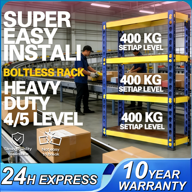 4/5 Level Storage Rack Boltless Rak Besi Bertingkat Dapur Home ...