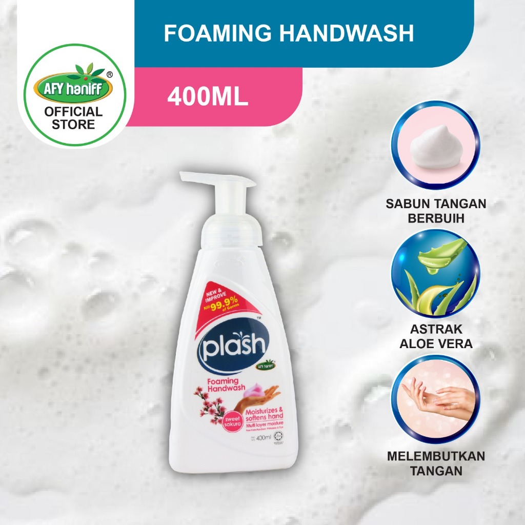 Foaming Handwash PLASH Sweet Sakura 400ml Liquid Hand Soap Foam Bottle ...