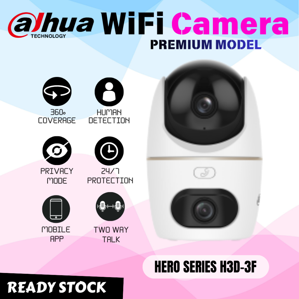 Dahua CCTV Hero Dual Series 3+3MP Indoor Wi-Fi Dual-Lens Pan & Tilt ...