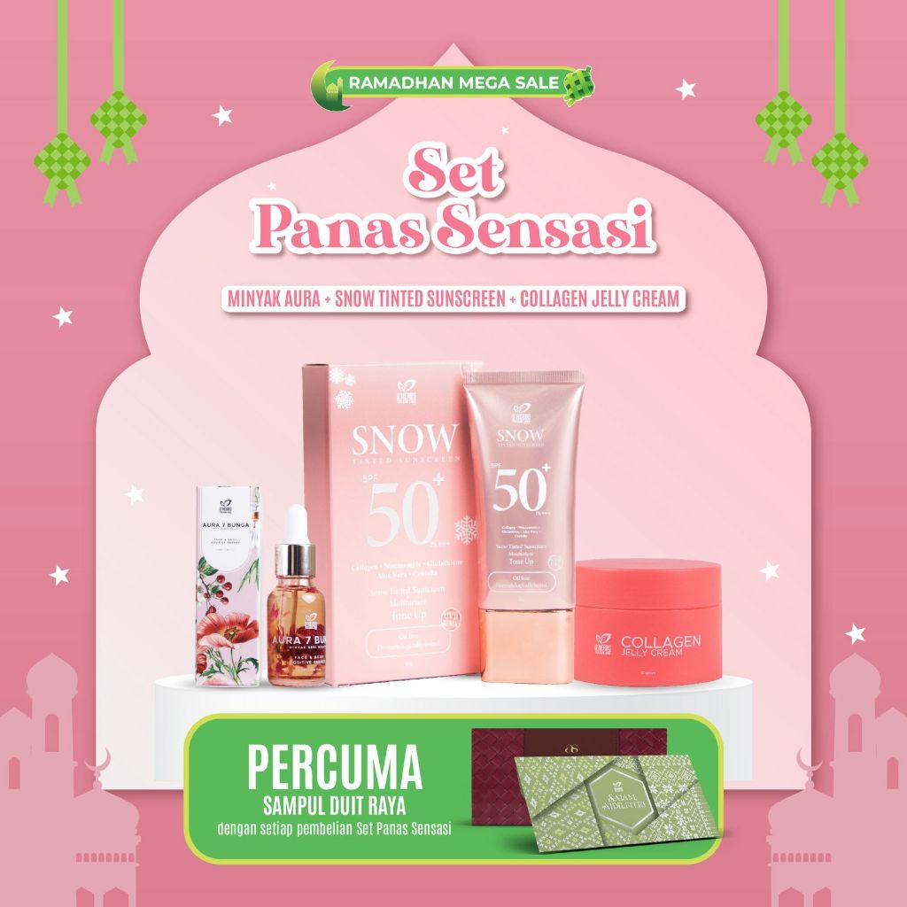 DHERBS SET PANAS SENSASI (SNOW TINTED + MINYAK AURA + COLLAGEN JELLY ...