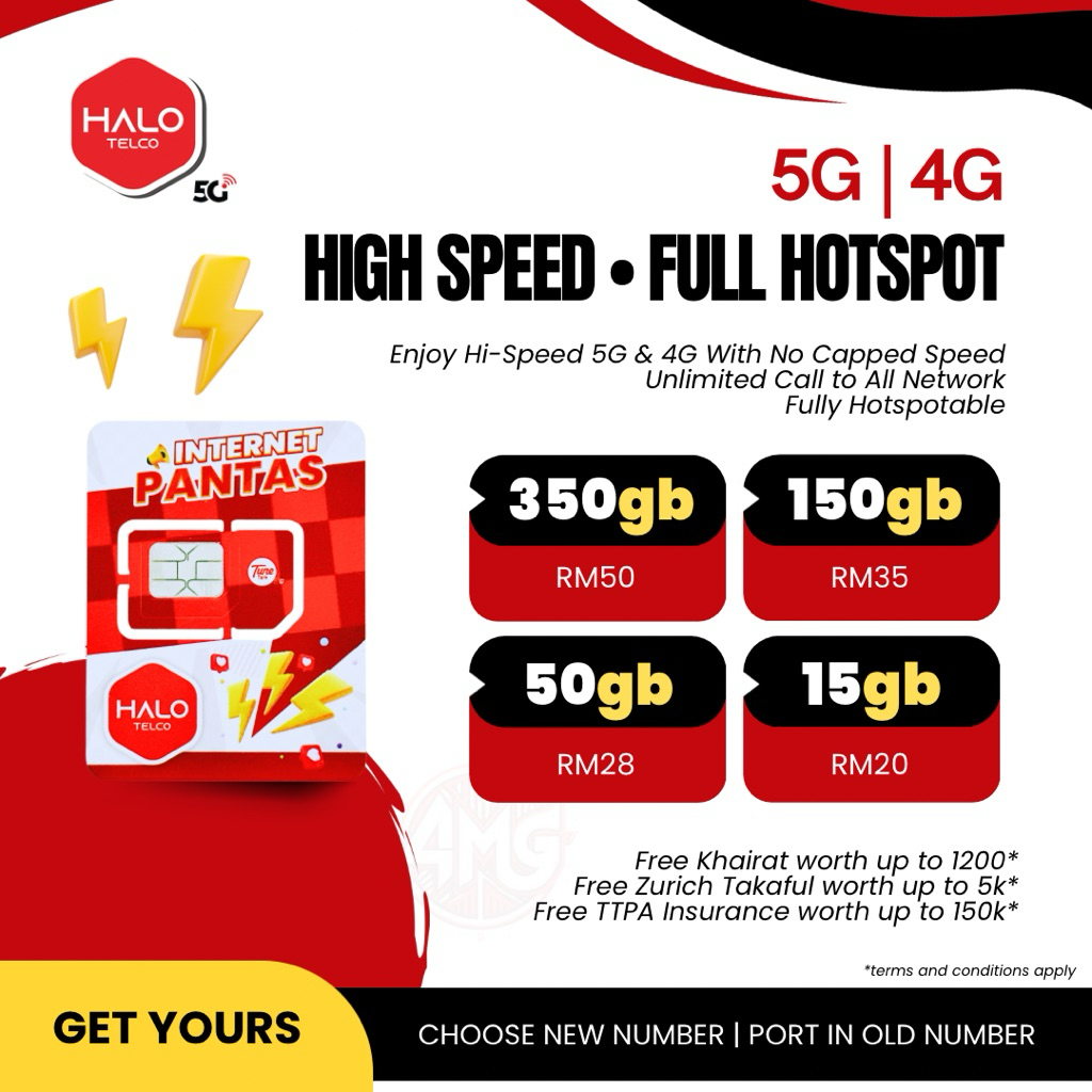 💥𝗣𝗥𝗢𝗠𝗢 𝟭𝟬𝗦𝗘𝗡💥350GB RM50🔥SIMKAD HOTSPOT HALO TELCO🔥TUNE TALK 4G 5G🔥 ...