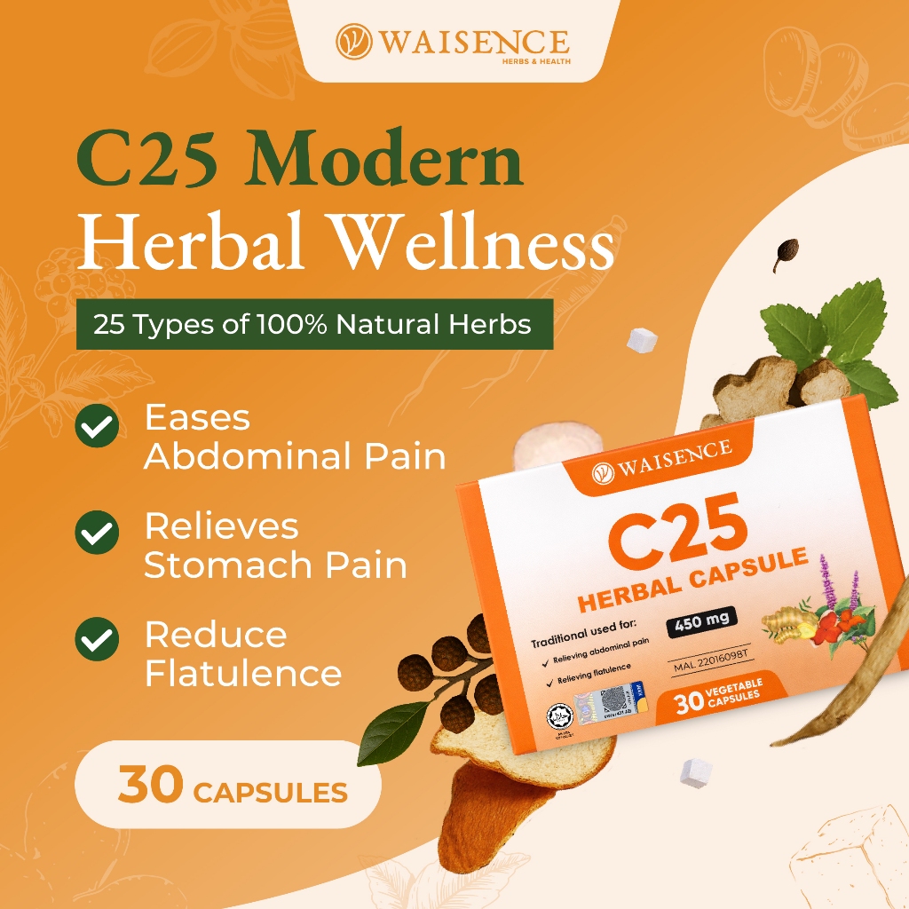 Waisence C25 Herbal Capsule 450mg 30s’ Halal Certified | Shopee Malaysia