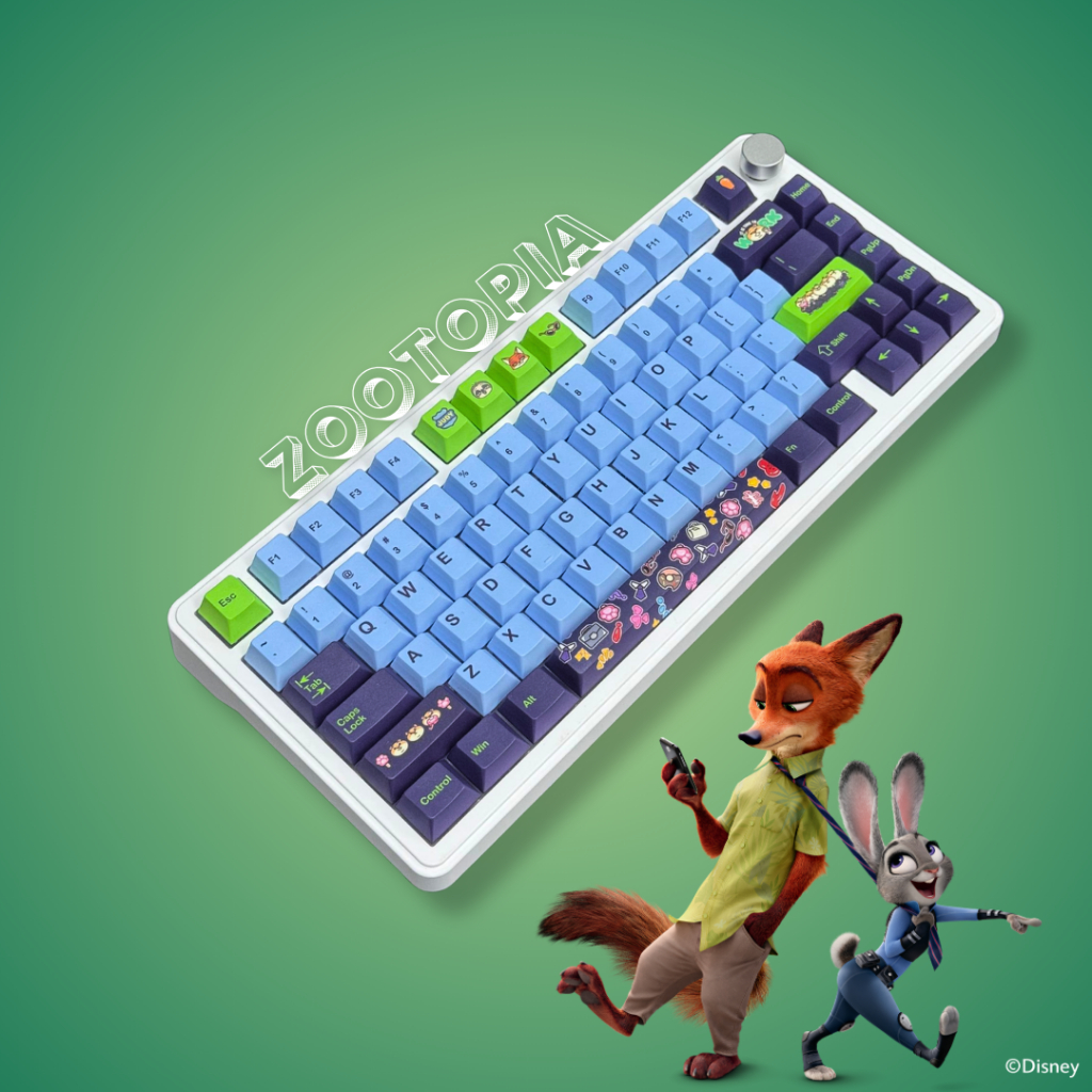 MKB Disney Zootopia GMK75 Tri-Mode RGB Knob Custom Full Build Keyboard ...