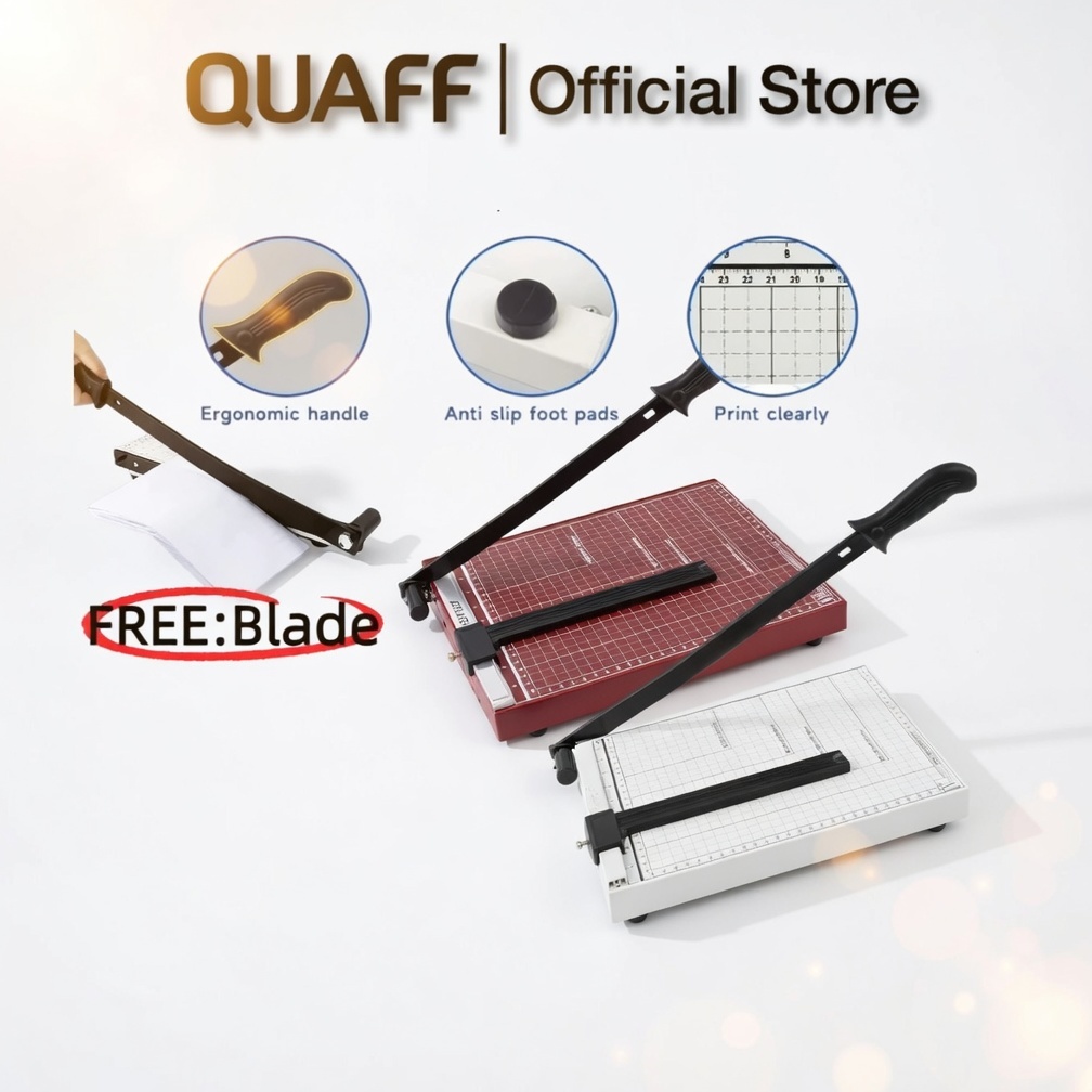 QUAFF A4 Paper Cutter【Free blades】 Steel / Wood Type High Quality Sharp ...