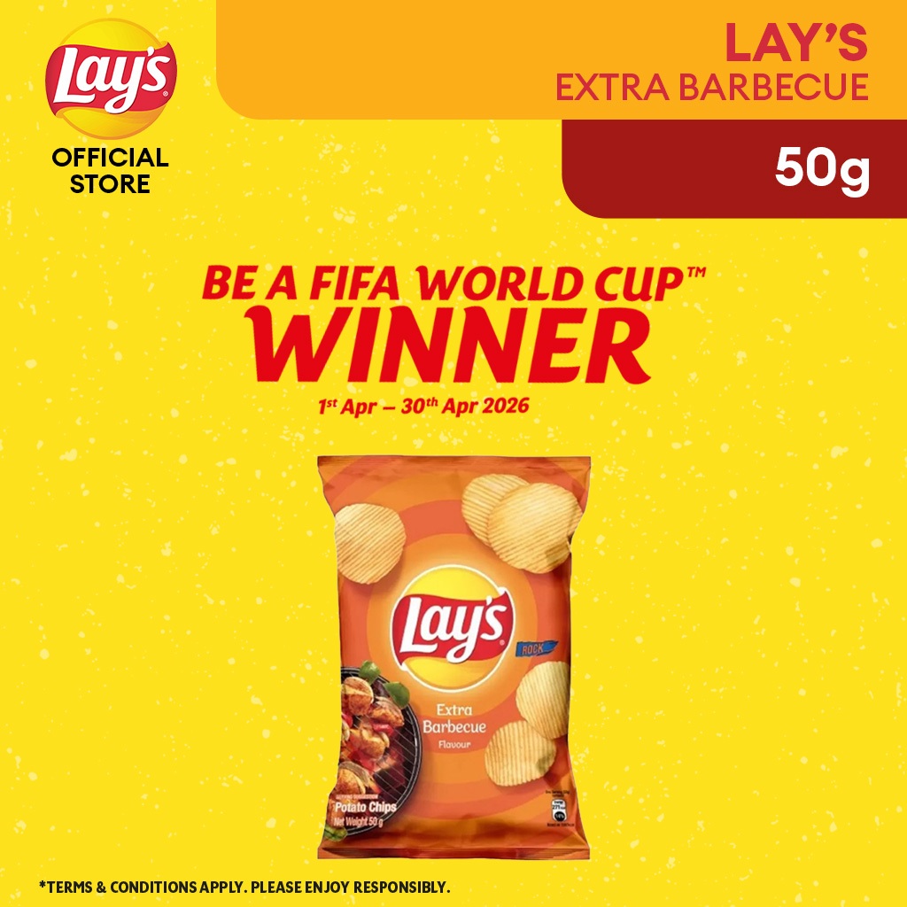 Lay's Potato Chips - Extra BBQ (50g) / Lay's Kerepek Kentang Perisa BBQ ...