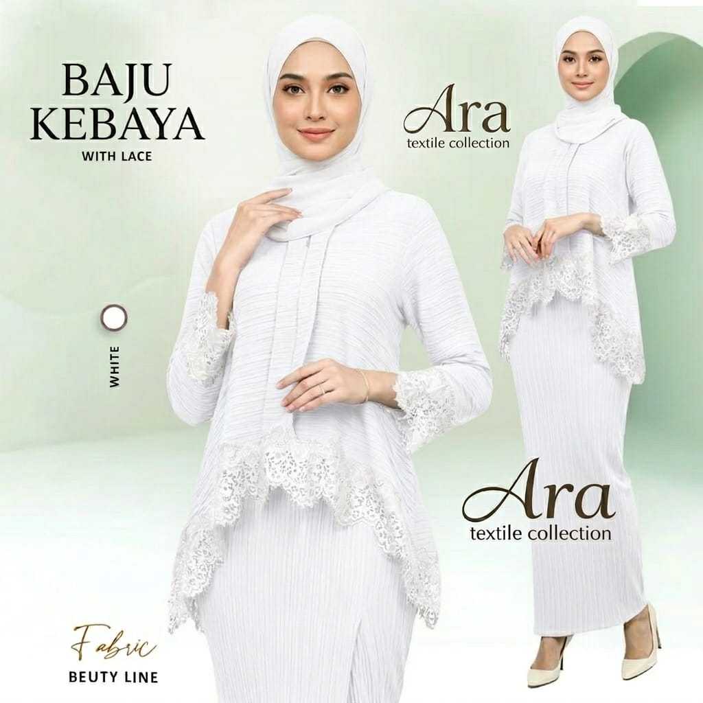 Baju Kebaya Beauty Line With Lace Muslimah – Set Raya 2026 Moden ...