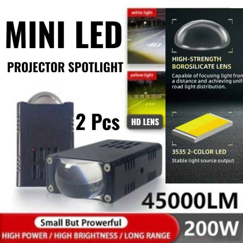 Lampu LED Mini Projektor Kereta RCI Day Light Fog Lamp High Low Beam ...