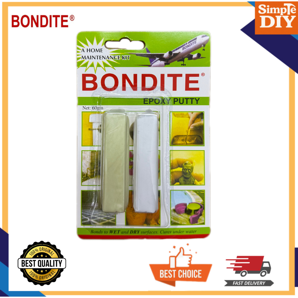 BONDITE EPOXY PUTTY GLUE 60GRM (YOUR IDEAL HOME MAINTENANCE KIT ...
