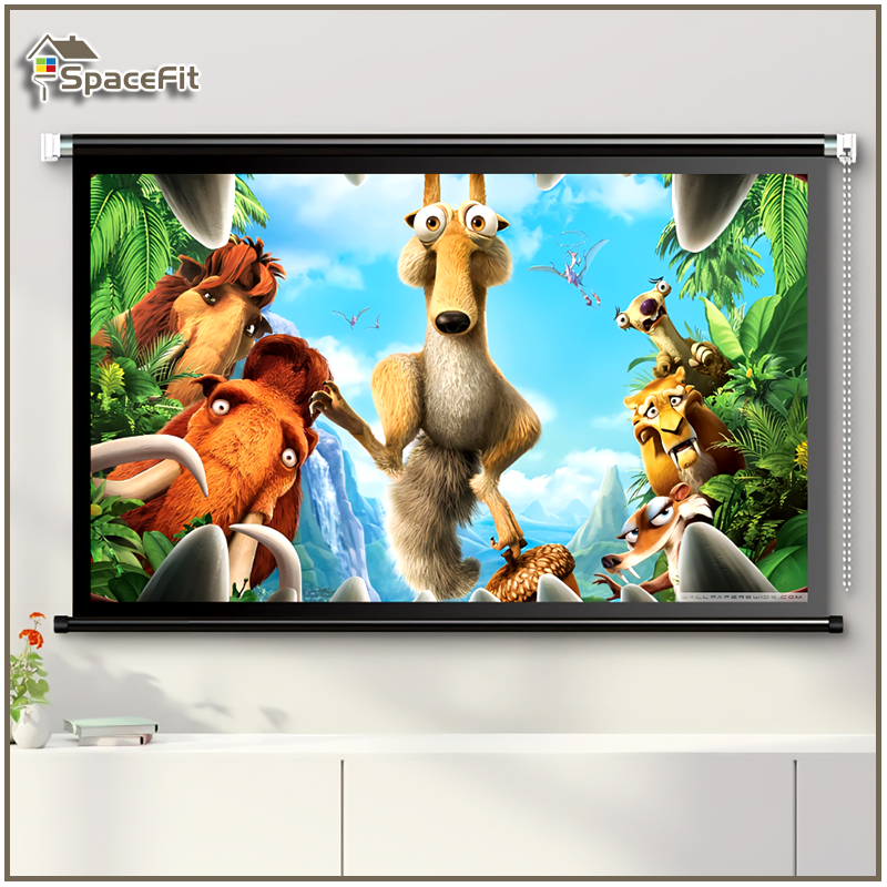 High-Definition Wall-Mounted Projection Screen Curtain Simple Projector ...