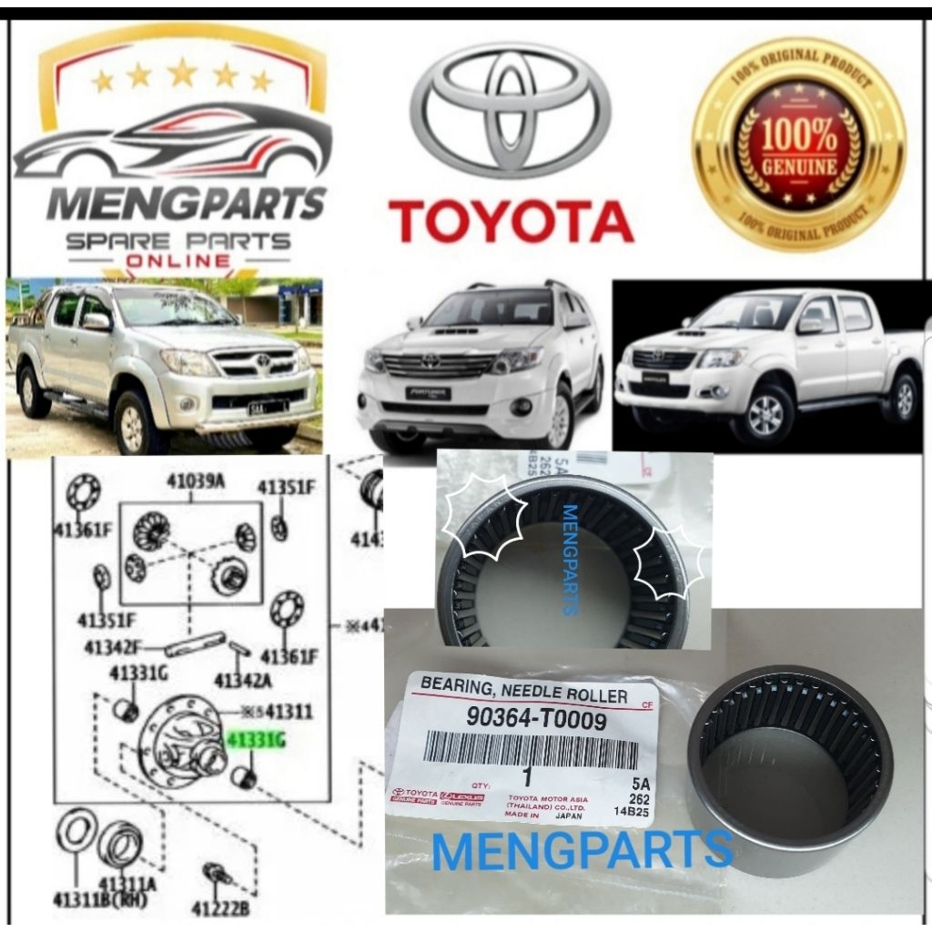 ORIGINAL TOYOTA HILUX KUN25 KUN25 GUN125 GUN126 FORTUNER KUN50 TGN61 ...