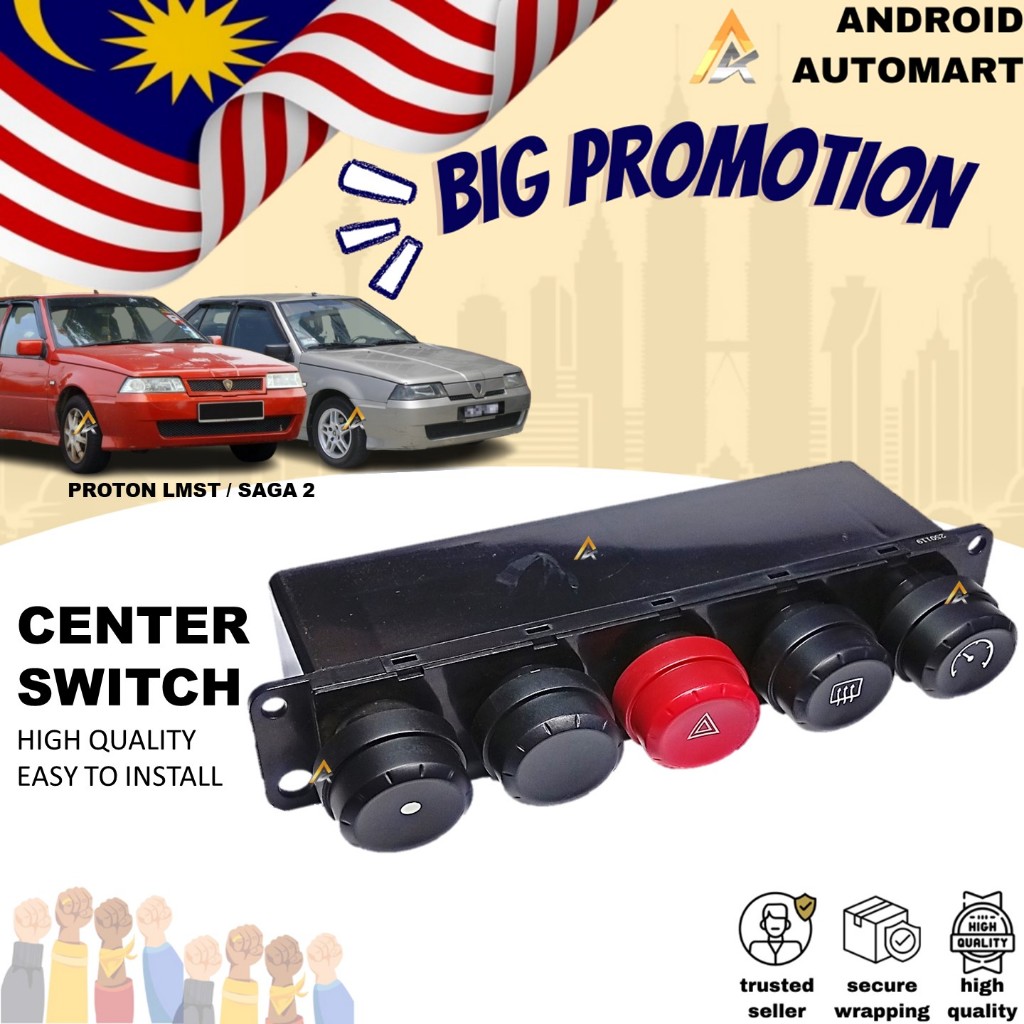 ORIGINAL PROTON LMST / SAGA 2 DASHBOARD CENTER SWITCH HEATER EMERGENCY ...