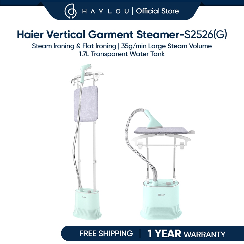 Haier Steamer Iron For Clothes 2-in-1 Vertical Double Rod Garment ...