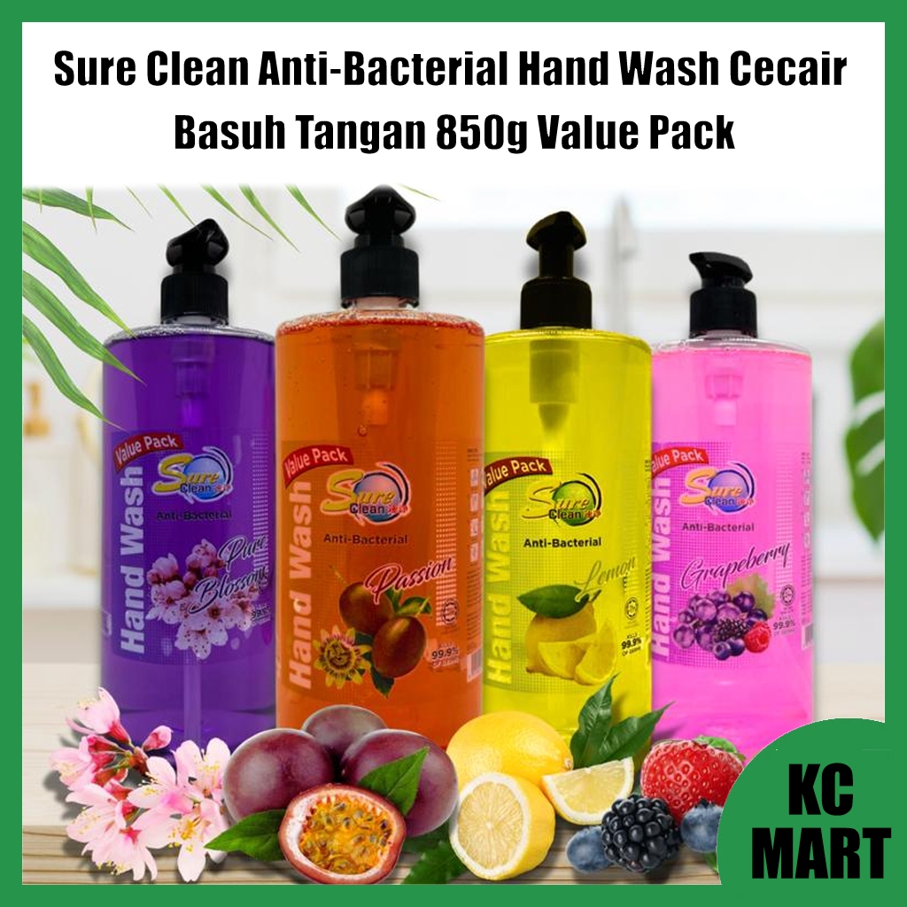 Sure Clean Anti-Bacterial Hand Wash Cecair Basuh Tangan 850g Value Pack ...