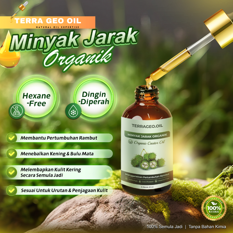 Organic Castor Oil | 100% Pure & Cold-Pressed | Hexane-Free | Minyak ...