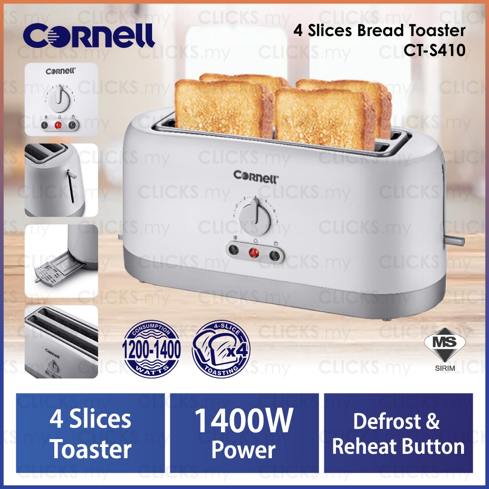 Cornell | Aiwa 4 Slice Pop-up Bread Toaster CT-S410 | AT-40G Pembakar ...