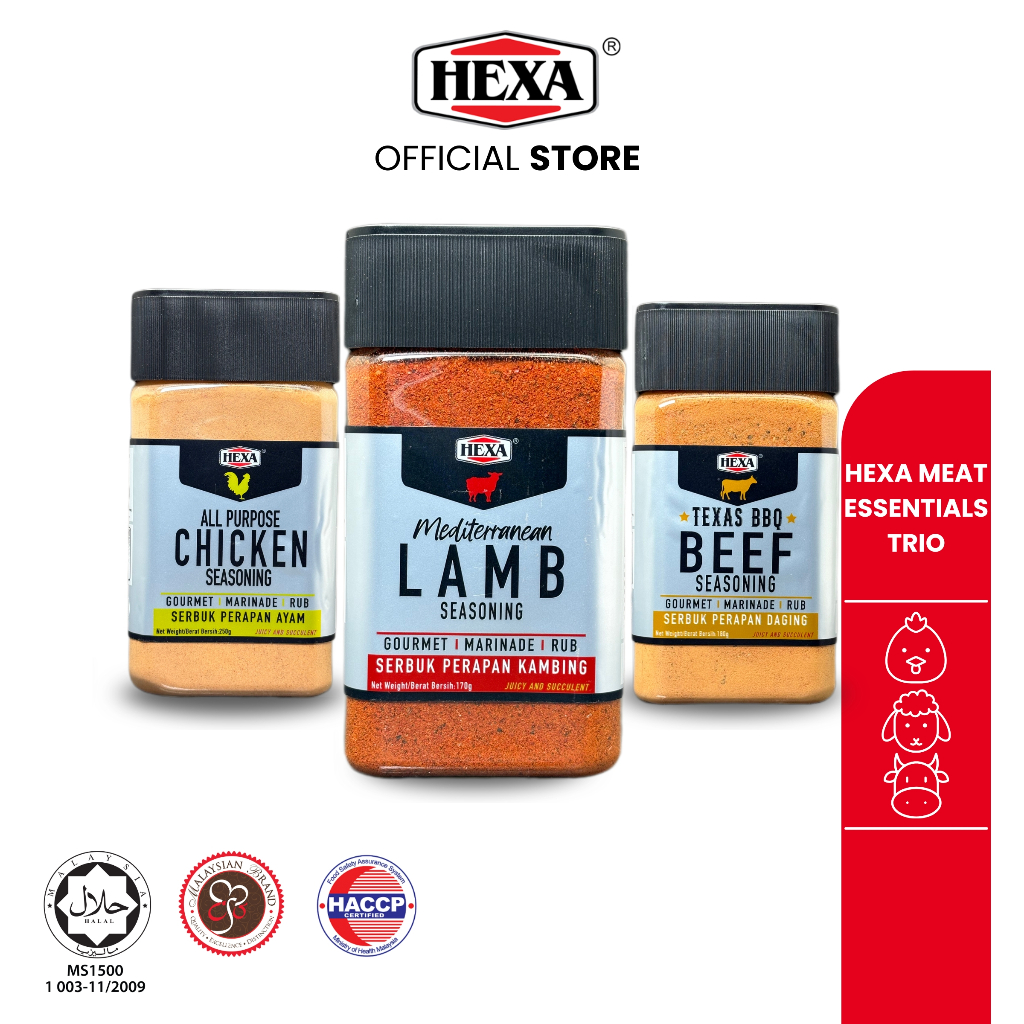 HEXA Lamb Seasoning 170gm + Beef Seasoning 180gm + Roast Chicken ...