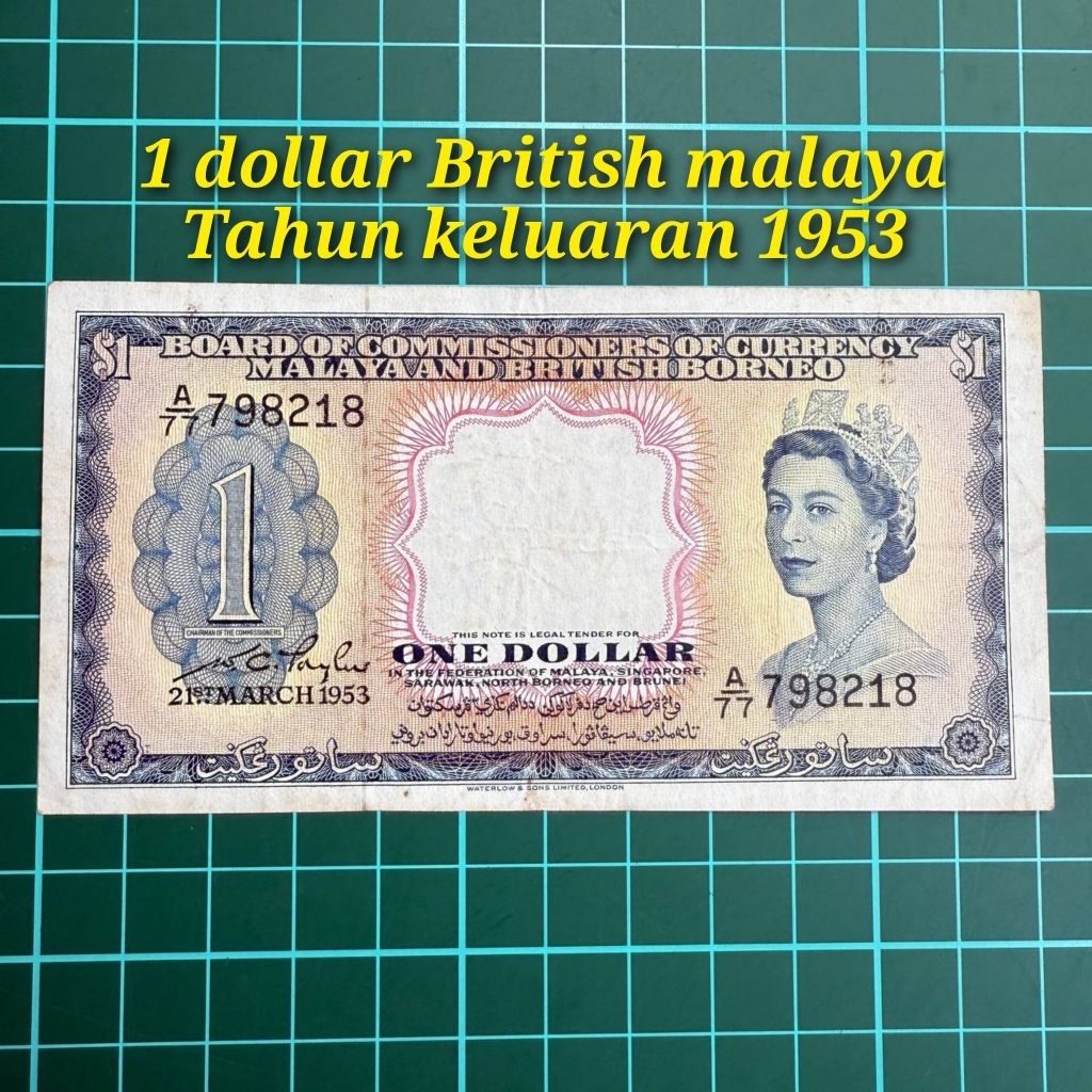 A604 1 dollar zaman British duit kertas lama duit syiling lama barang ...