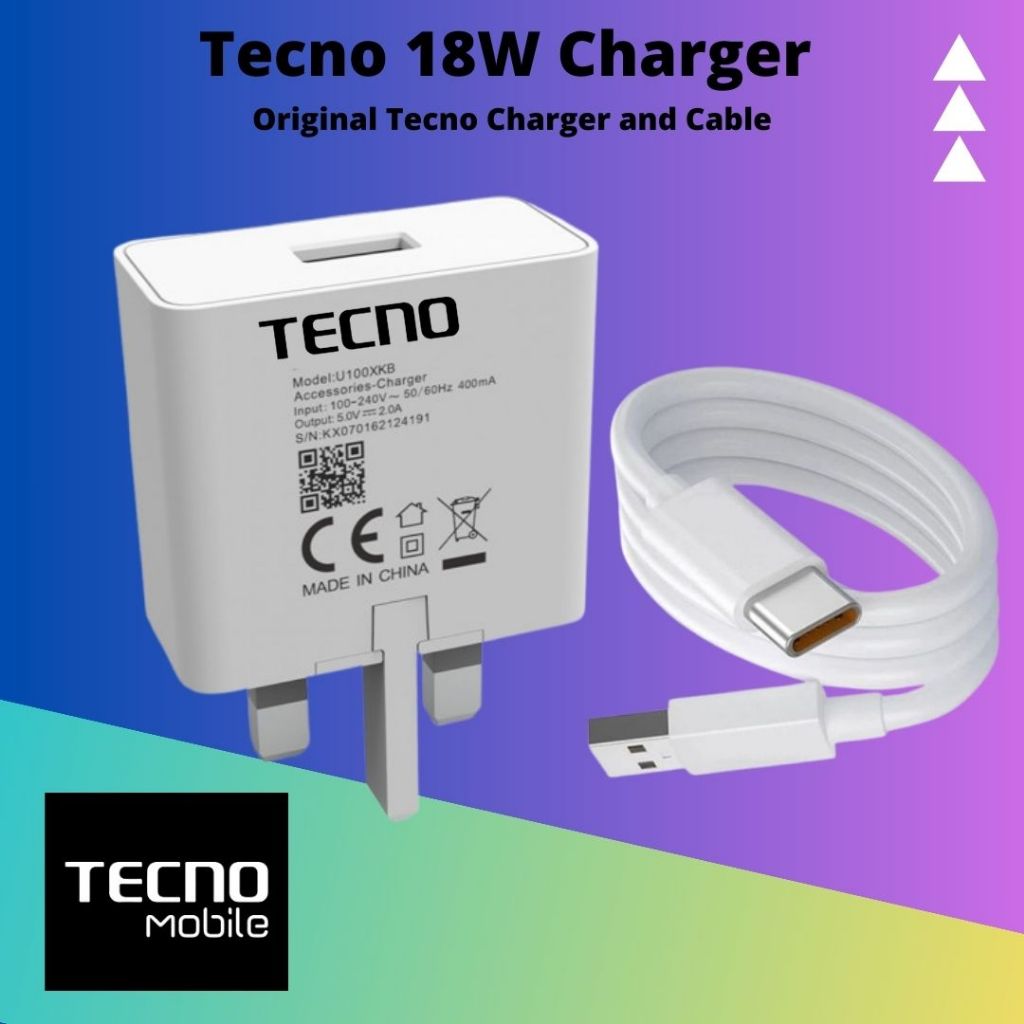 (New) Original Tecno 18W Charger and Cable | Fast-Charging | Shopee ...