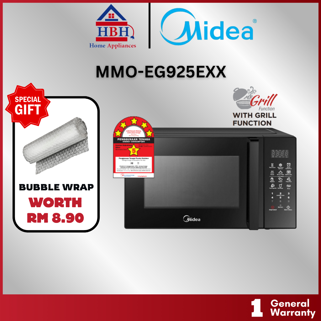 Midea Freestanding Microwave - MMO-EG925EXX | Multi-stage Cooking | 25L ...