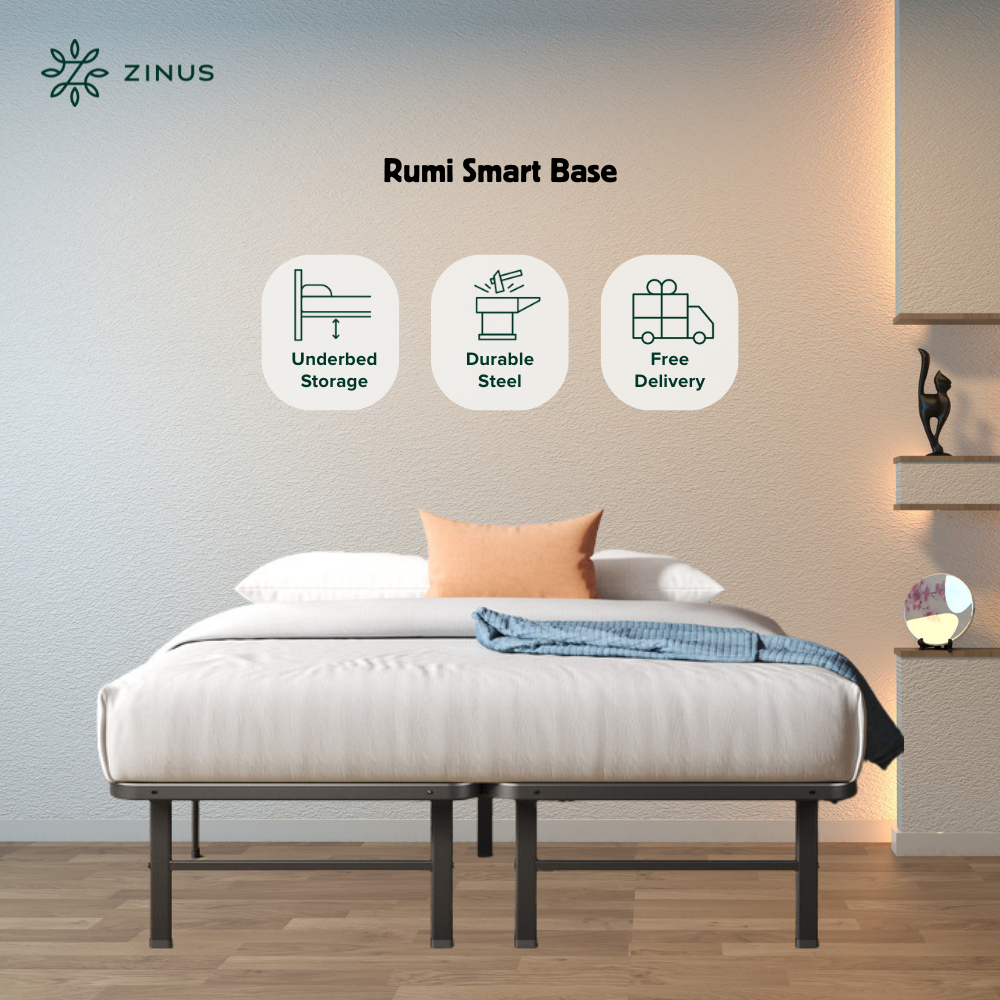Zinus Katil Bed Frame Besi Tinggi 35cm Rumi Smartbase | Shopee Malaysia