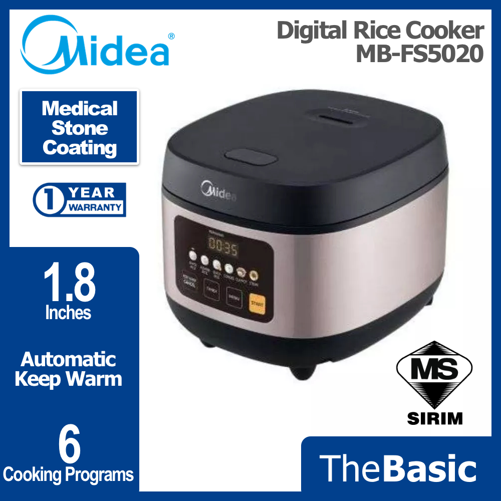 MIDEA 1.8L Digital Rice Cooker With 6 Menus Cooking Programmes ( MB ...