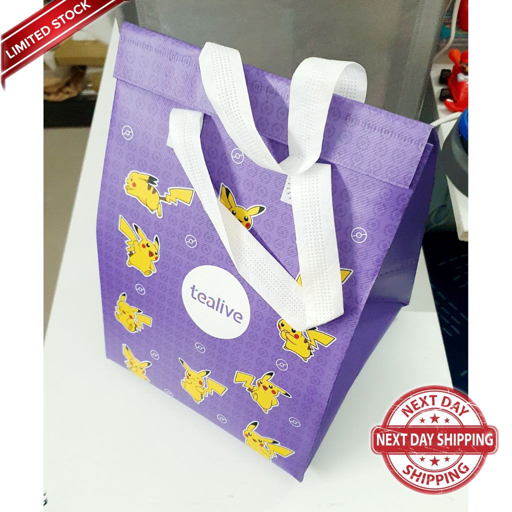 Original Tealive X Pokemon Pikachu Multi-Use Cooler Takeaway Bag ...