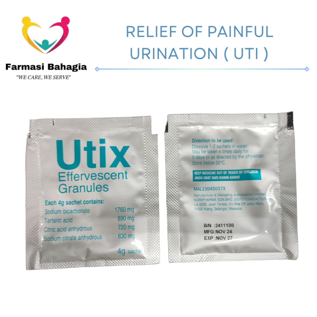 [ Exp 8/2027 ] UTIX EFFERVESCENT GRANULES 4G ( 1 SACHET ) - For Relief ...
