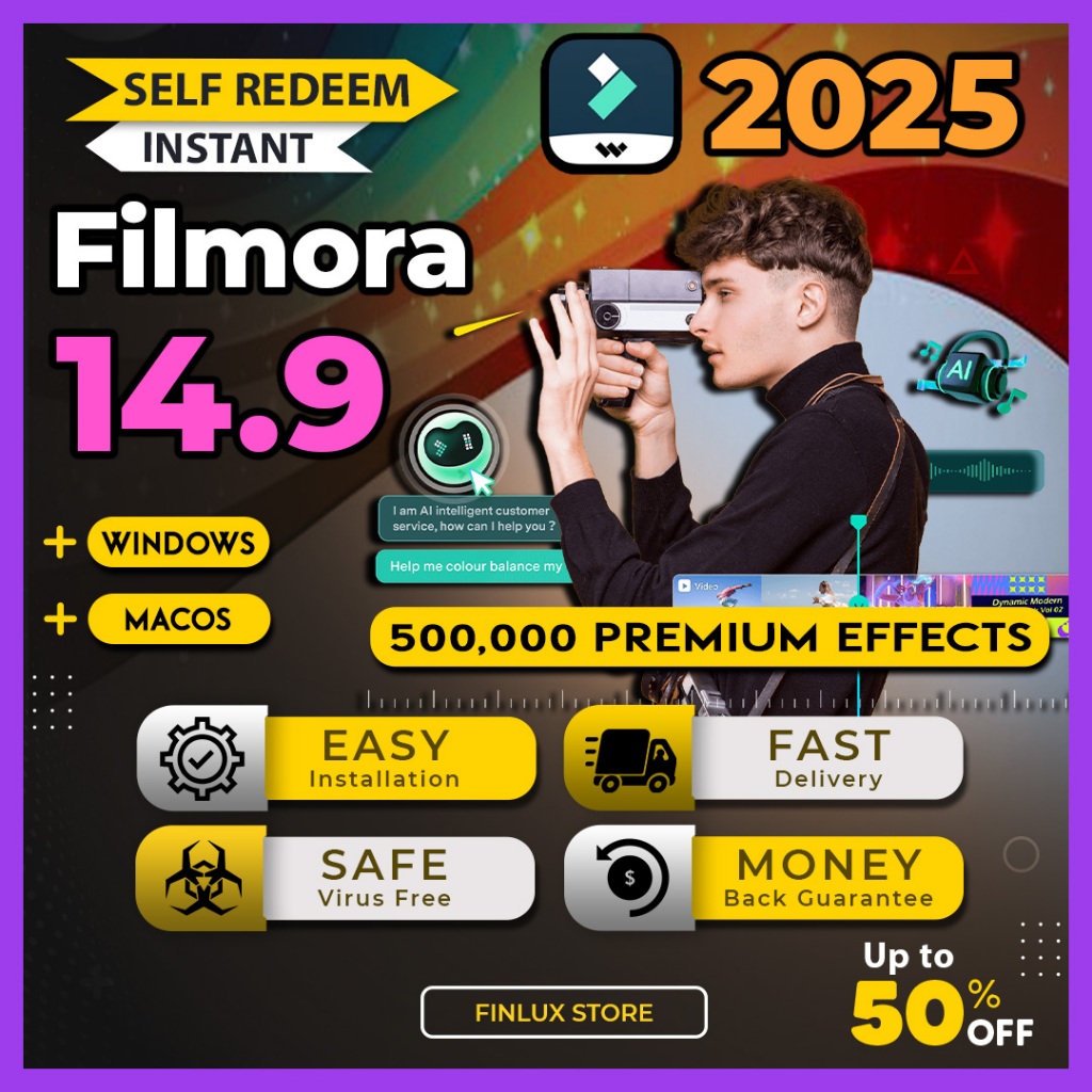 [SELF REDEEM] Filmora 14.9 Latest 2025 Lifetime For Win & McOS (64-Bit ...