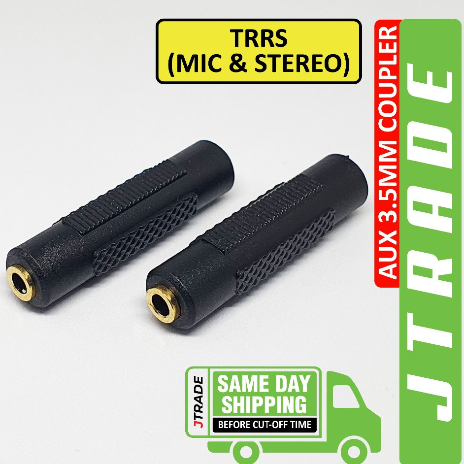 AUX 3.5mm Female to Female TRRS Extension Adapter for Mic & Stereo ...