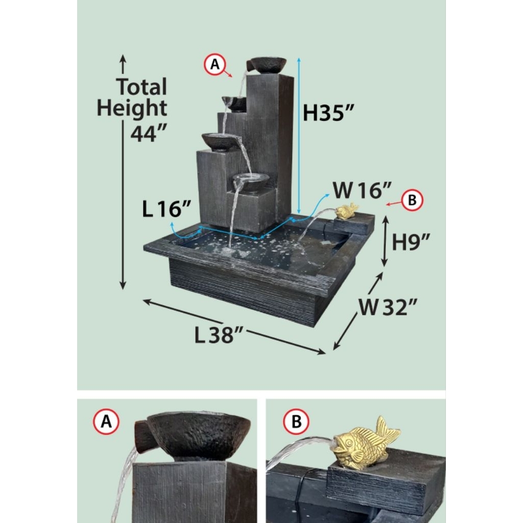 water fountain(fiber waterfall) | Shopee Malaysia