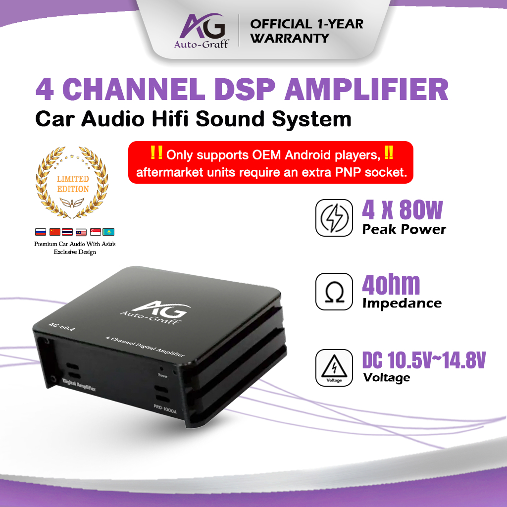 DSP Amplifier 4 Channel - Android Car Power Amplifier | EQ Adjustable ...