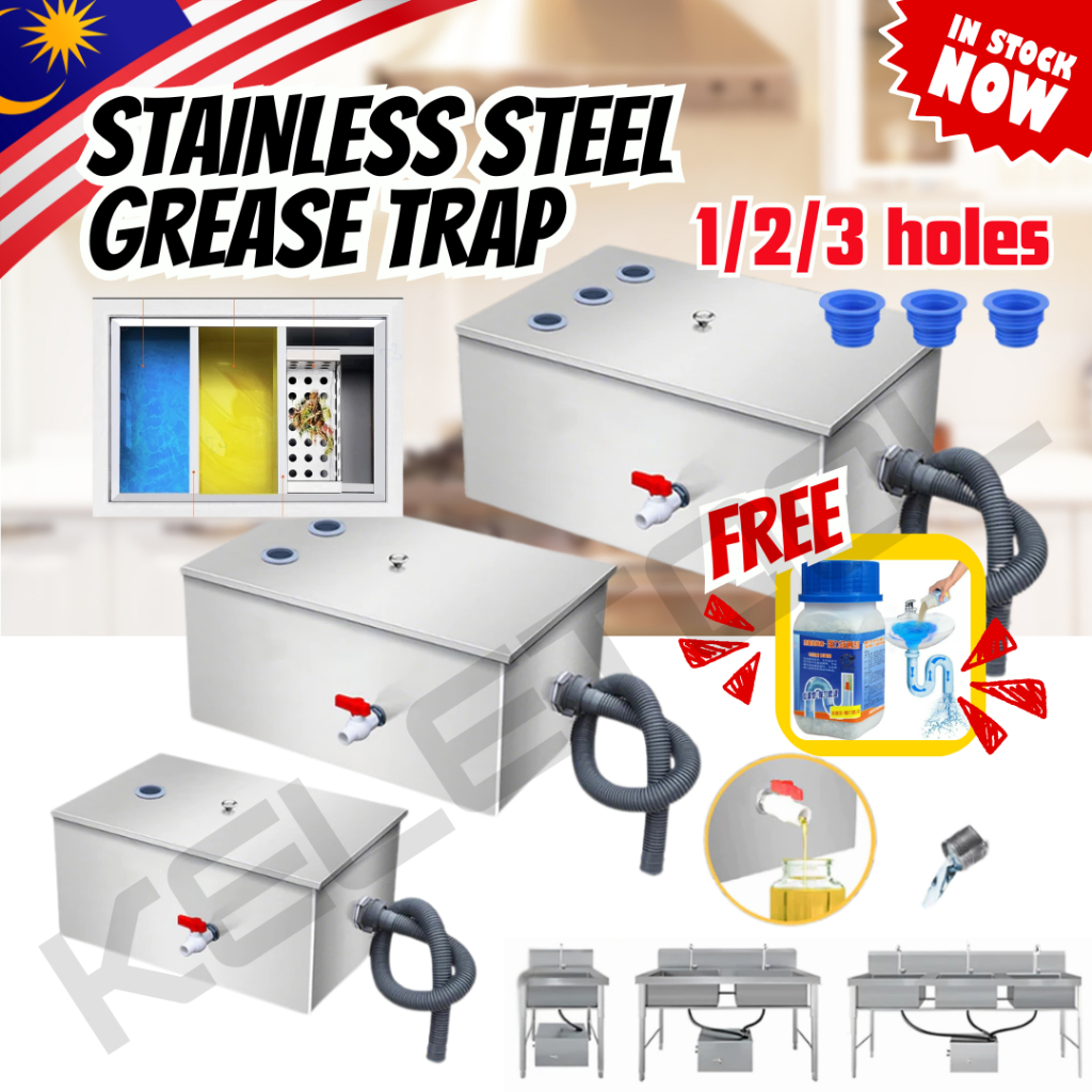 KELETOOL Grease Trap Perangkap Minyak Stainless Steel Grease Trap Part ...