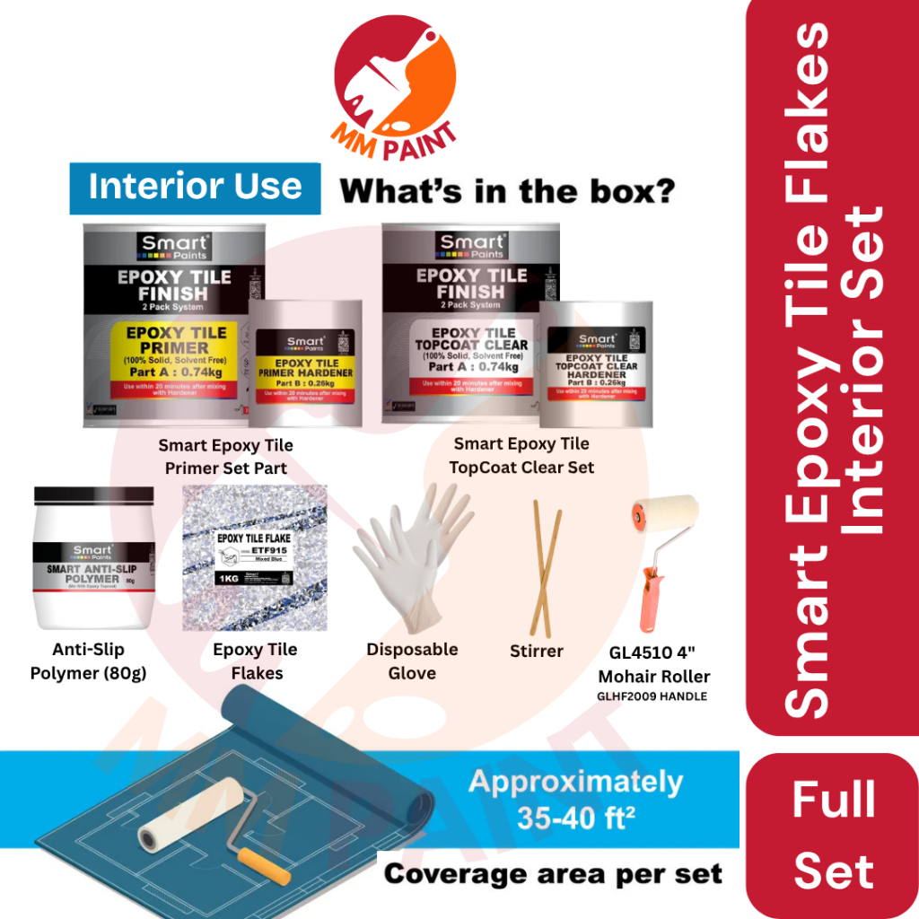 Smart Epoxy Tile Flakes Full Set - Interior Floor Coating & Set Cat ...