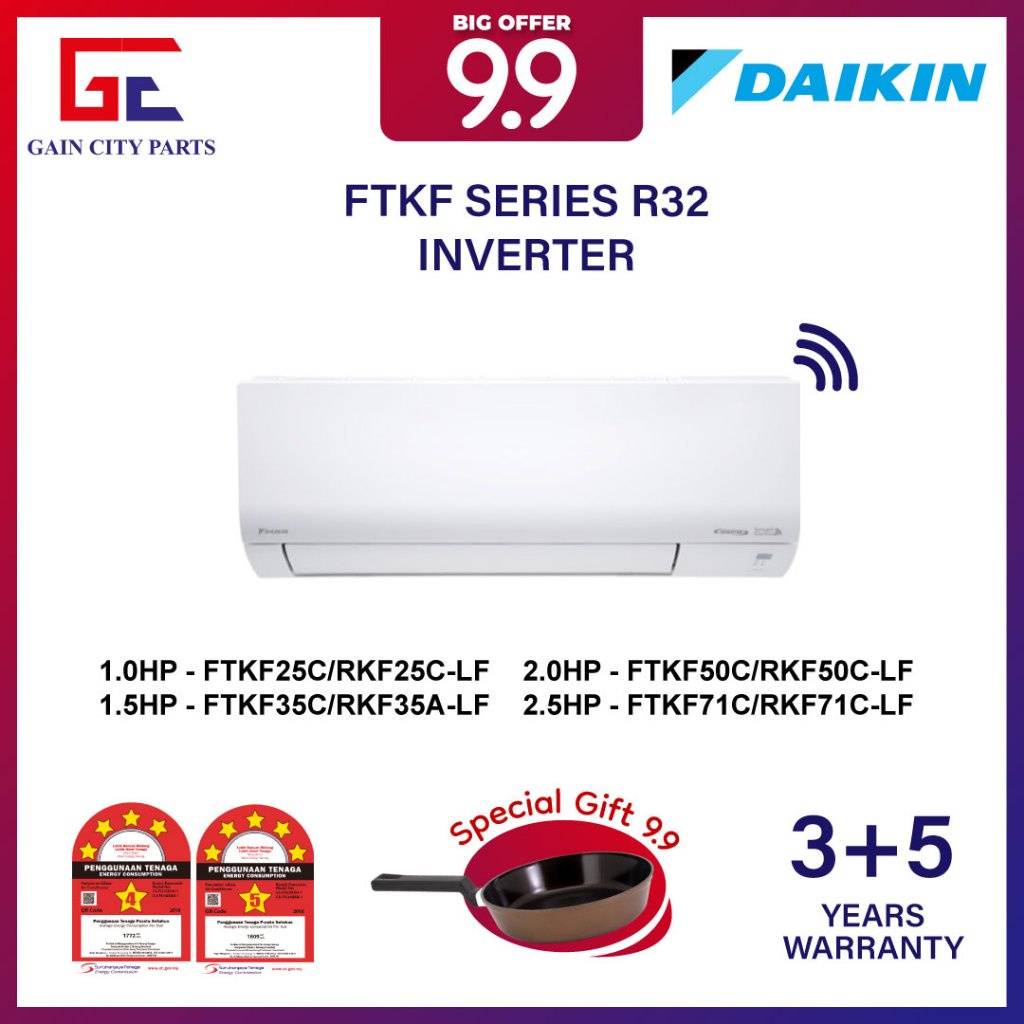 DAIKIN AIR CONDITIONER FTKF SERIES R32 INVERTER (4 & 5 STAR) BUILT-IN WIFI | Shopee Malaysia