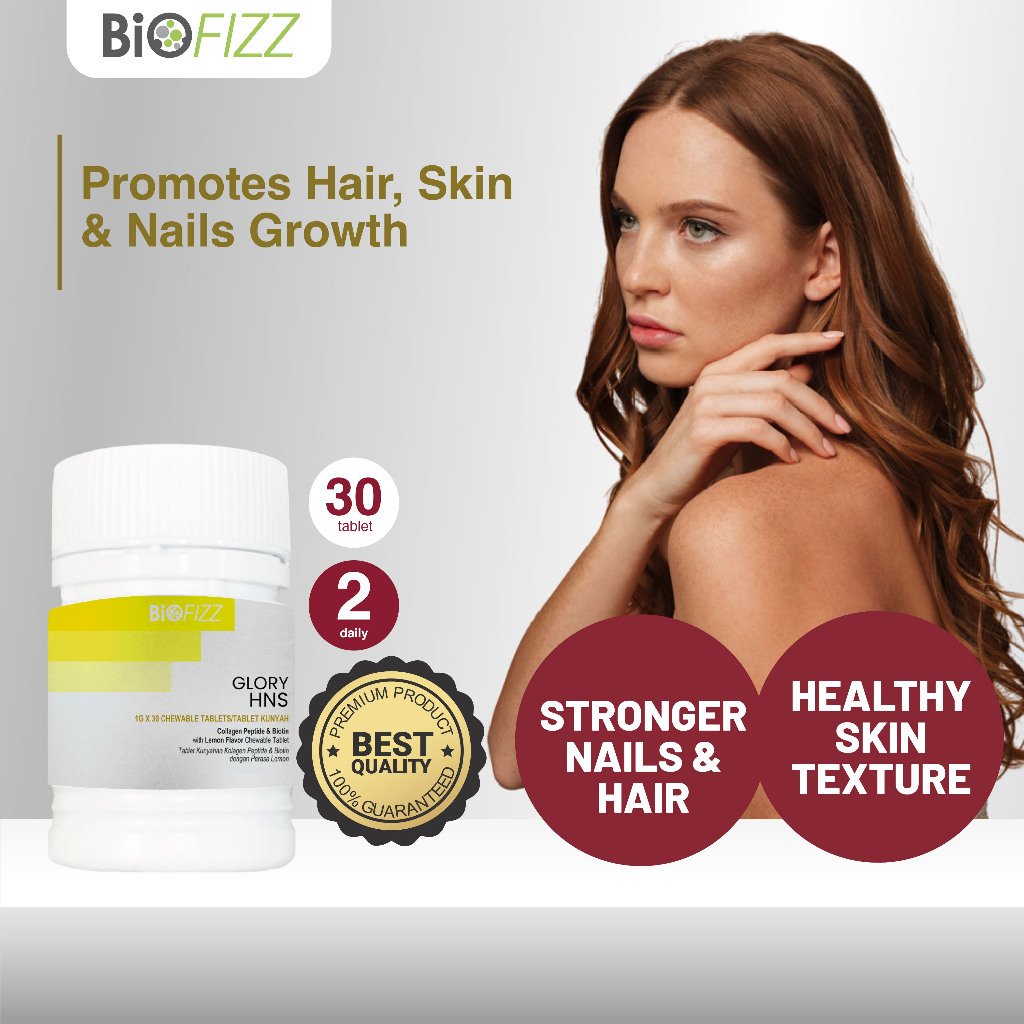 BIOFIZZ Glory HNS 30's - Promotes Hair, Skin and Nails Growth with ...