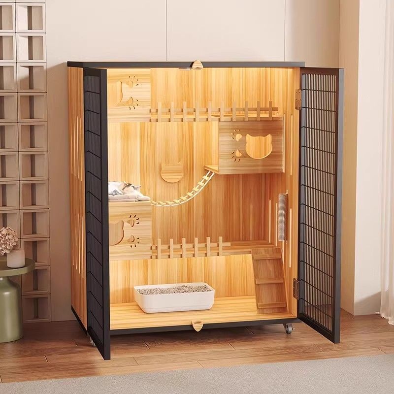 Cat villa cat house home indoor cat cabinet cattery extra large free ...