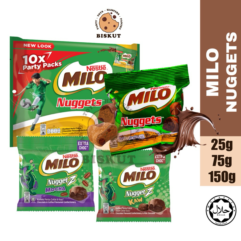 Nestlé MILO Nuggets Chocolate Malt Bites 150g | Party Pack Snack ...