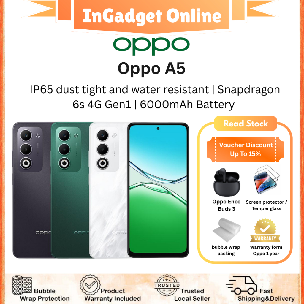 [PROMO] OPPO A5 4G Snapdragon® 6s 4G Gen 1 | 5860mAh Battery | 45W ...