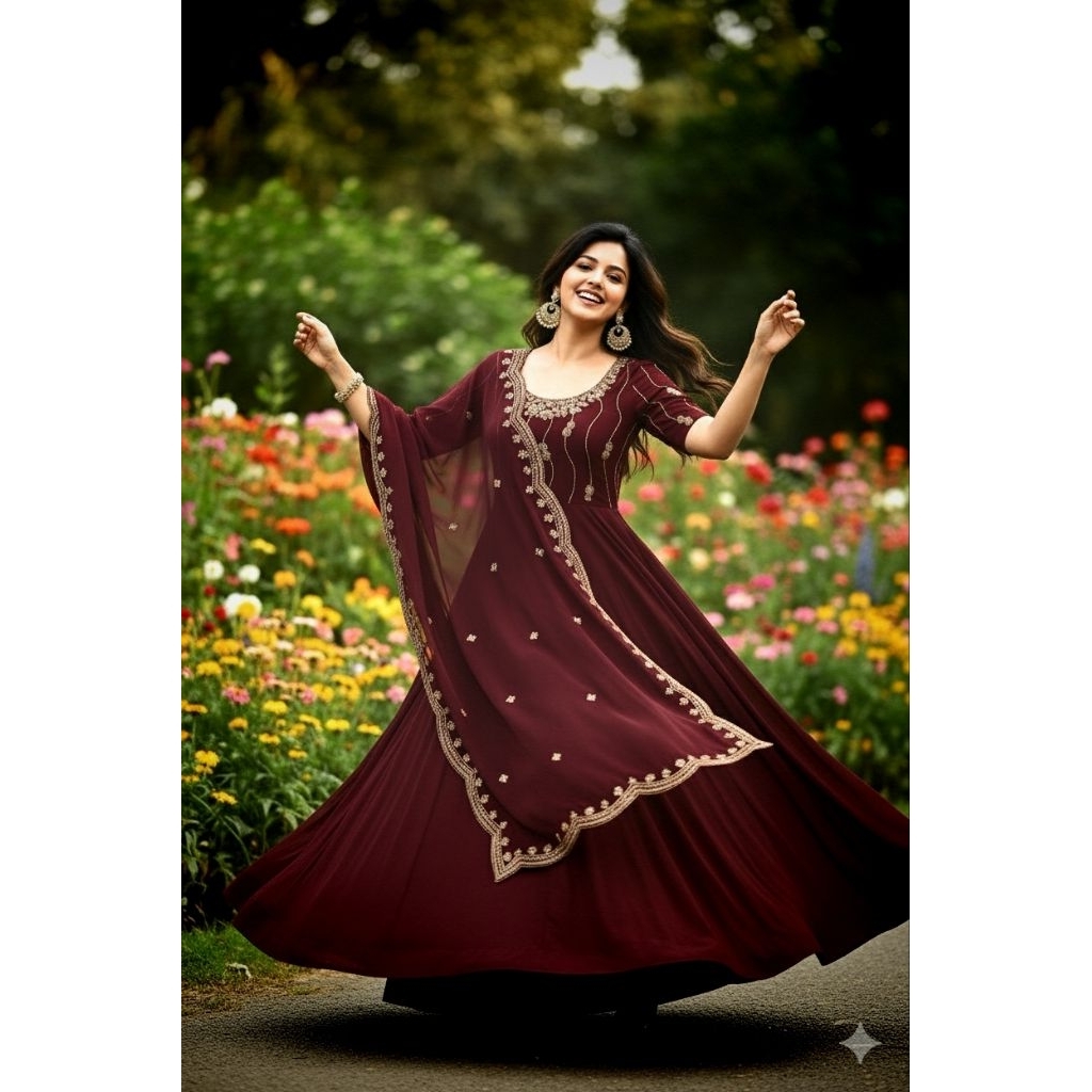 🇲🇾 Gaun Anarkali: Sejenis pakaian tradisional India yang mempunyai ...