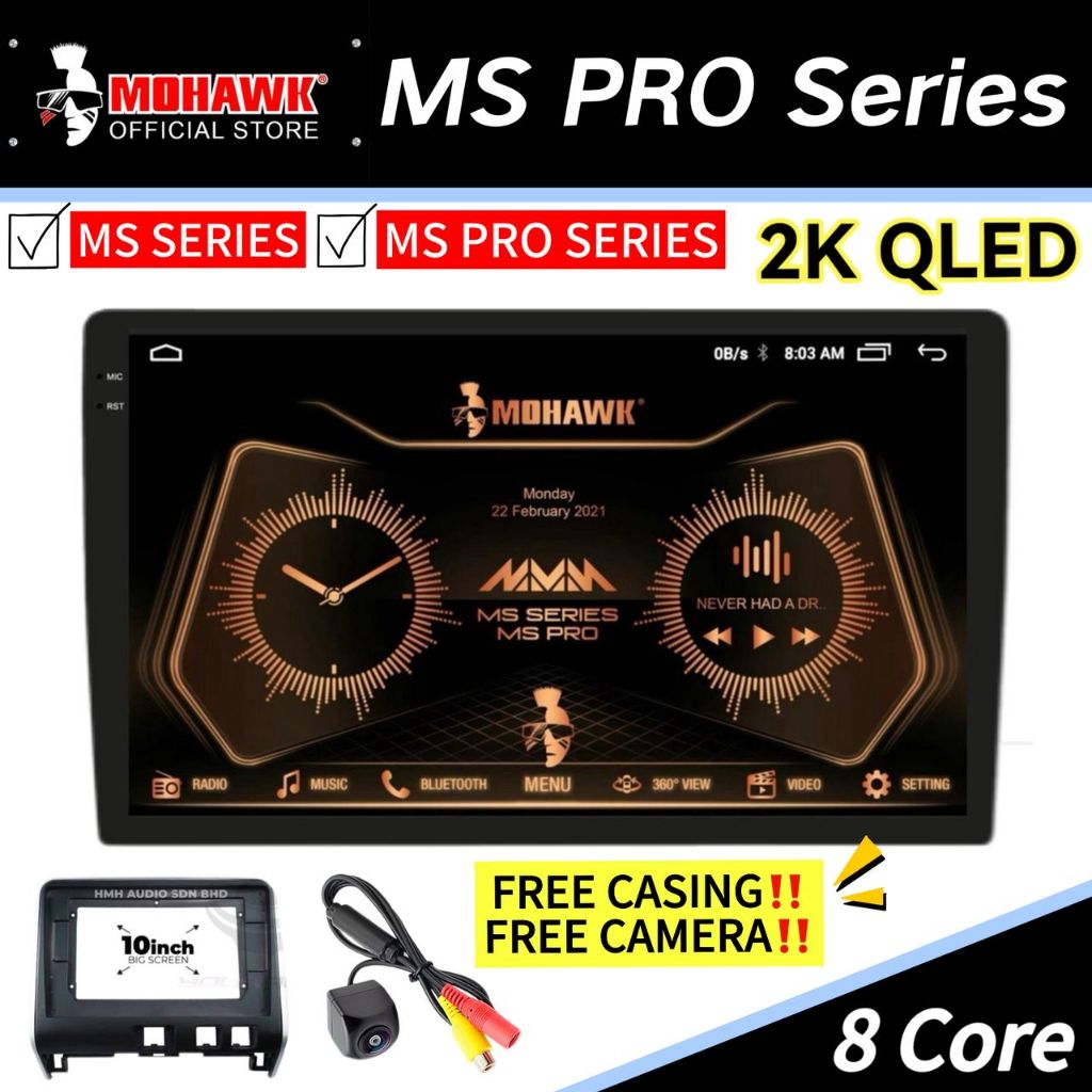 MOHAWK MS PRO 【Free Casing & Camera】Car Android Player 2K QLED 4+64GB ...