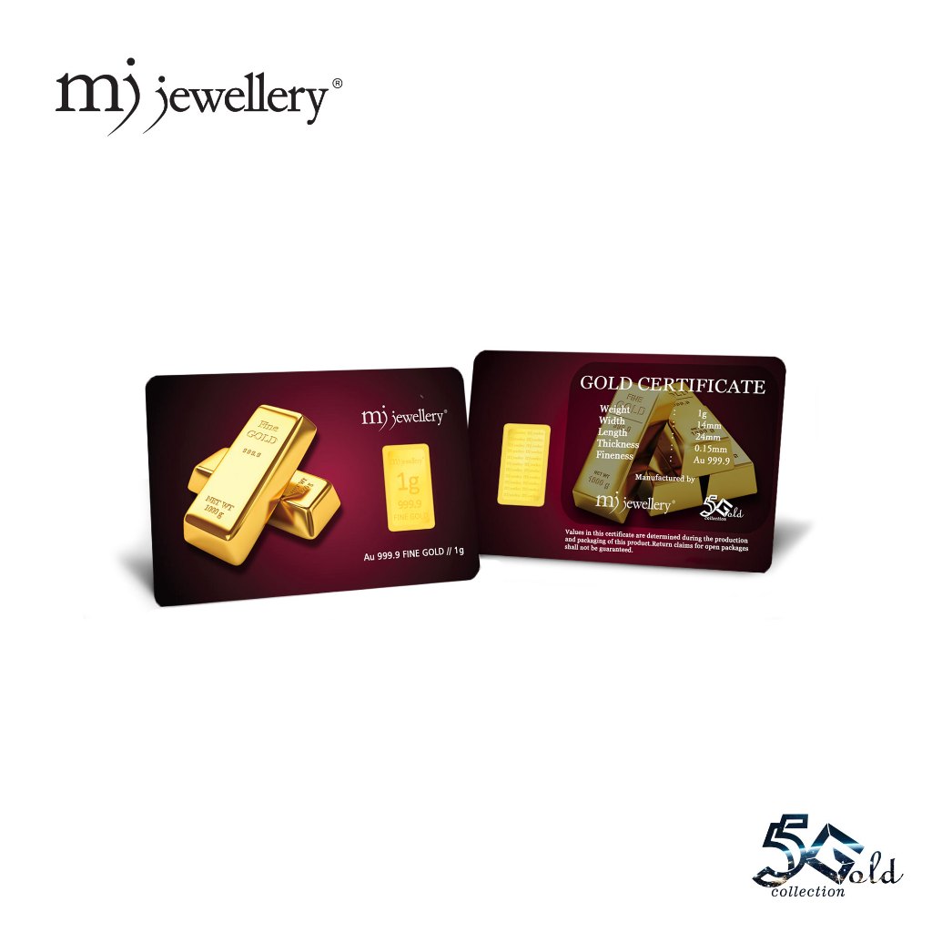 MJ Jewellery 5G Gold Collection 999.9/24K Gold Bar F21 (1g) | Shopee ...