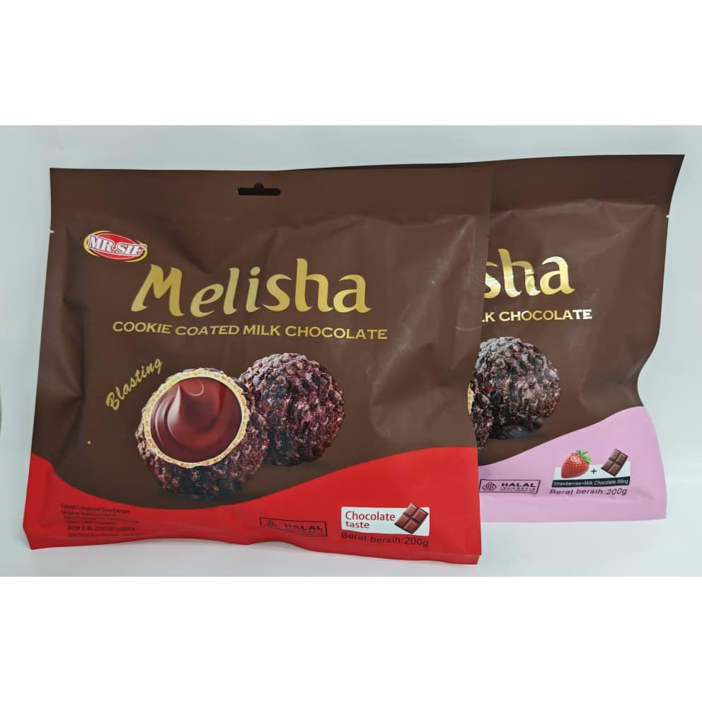 Melisha Cookie Coated Chocolate / Strawberry Cookie Coated Chocolate ...